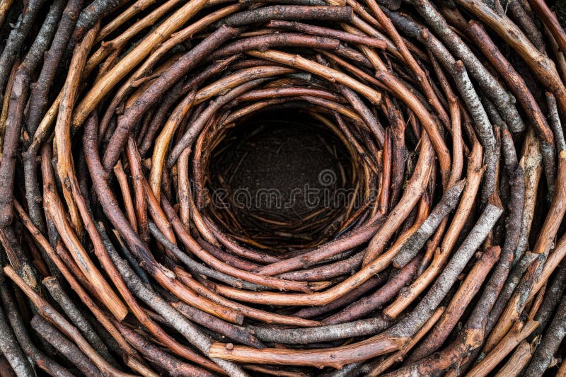 Intertwined Wooden Branches Forming a Circular Pattern Stock Photo ...