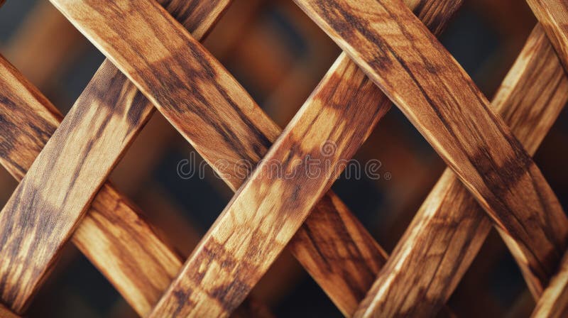 Intertwined Wooden Lattice Pattern Close-up Stock Illustration ...