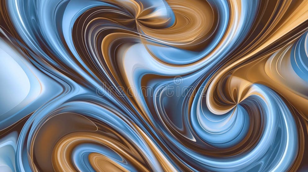 Intertwining Blue and Gold Swirls Create a Mesmerizing Marble Effect ...