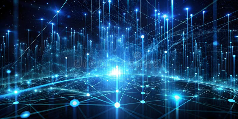 Intertwining Bright Lines and Dots in a Metaverse-inspired Design Stock ...