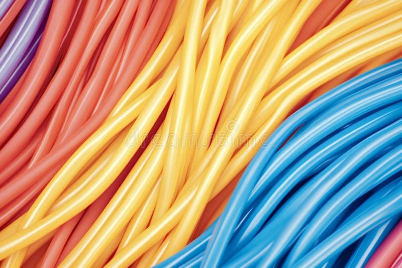 Colorful Cable Pattern Creating Vibrant Design Background Stock Photos ...