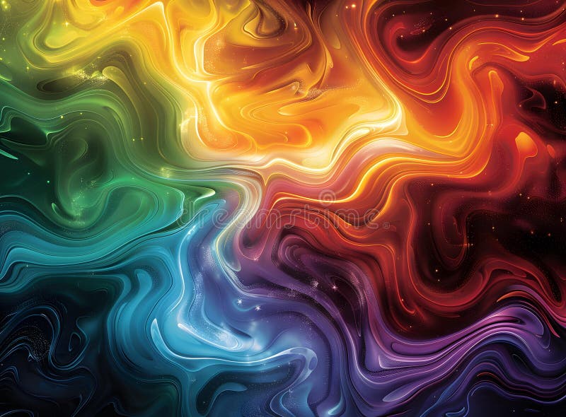 Intertwining Colors Generated Using AI. Stock Illustration ...