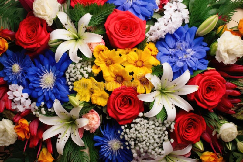 The Intertwining of Different National Flowers Stock Illustration ...