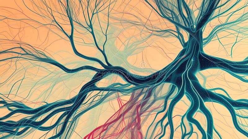 The Data Flow is Intertwined with the Plant Roots, Symbolizing the ...