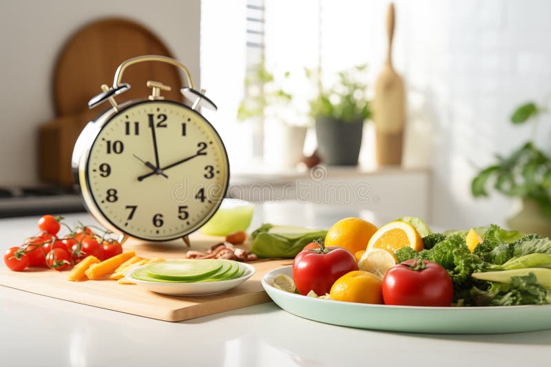 Interval Fasting Concept. Dietary Pattern Issues. Nutriciology. Plate ...