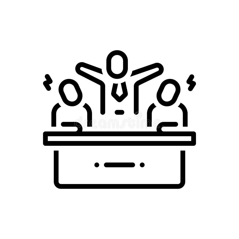 Black Line Icon for Intervention, Interference and Meditation Stock ...