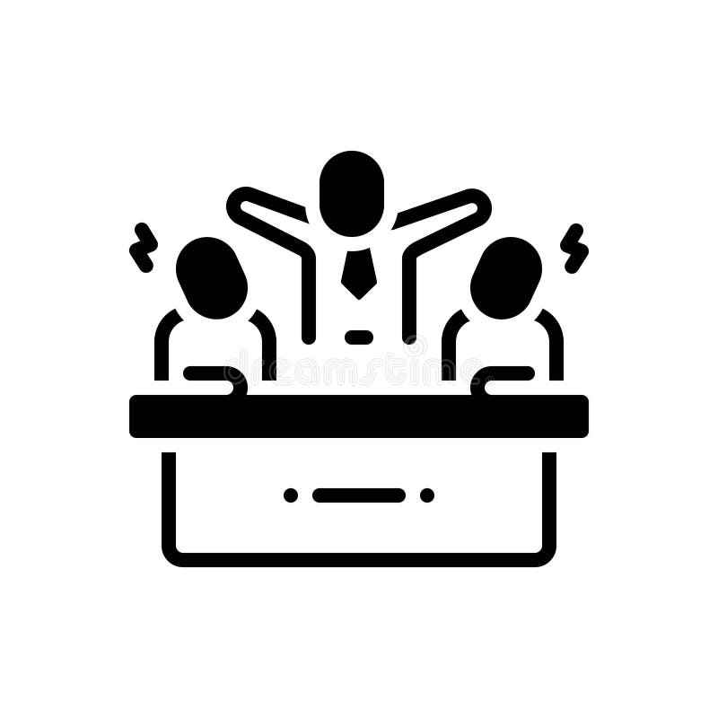 Black Solid Icon for Intervention, Interference and Fall Stock ...