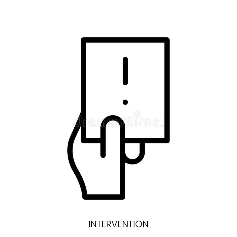 Intervention Icon. Line Art Style Design Isolated on White Background ...