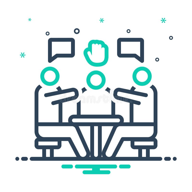 Mix Icon for Interventions, Interference and Mediation Stock Vector ...