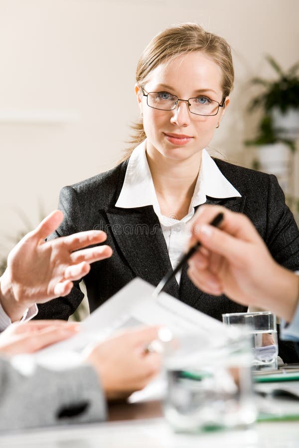 During interview stock image. Image of employee, expression - 7948907