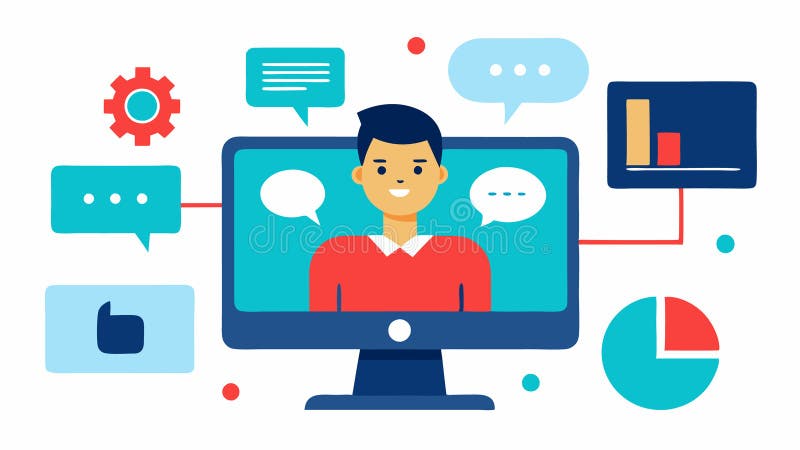 Interview Analysis an Illustration of a Computer Analyzing a Video ...