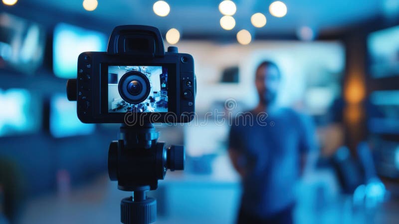 Interview Being Filmed in a Television Studio, Highlighting Advanced ...