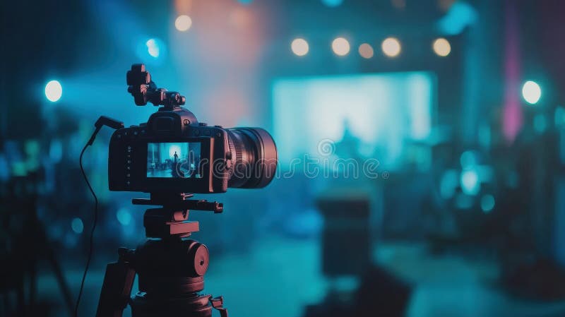 Interview Being Recorded on Camera in a Modern Television Studio with ...