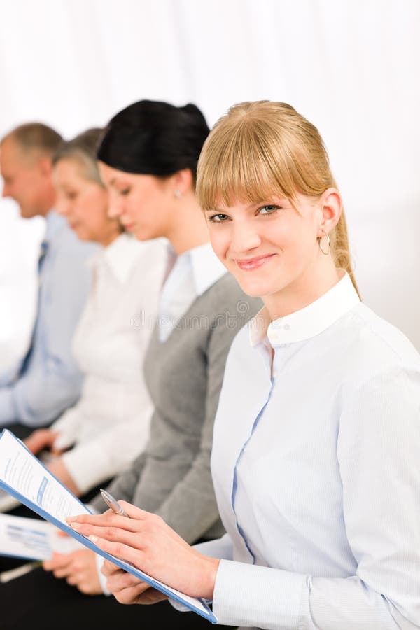 Interview Business People Waiting Study Report Stock Photo - Image of ...