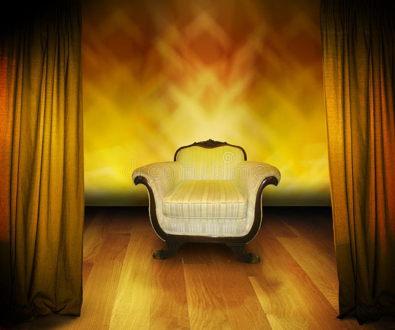 Chair on stage stock photo. Image of leather, stage, present - 35846016