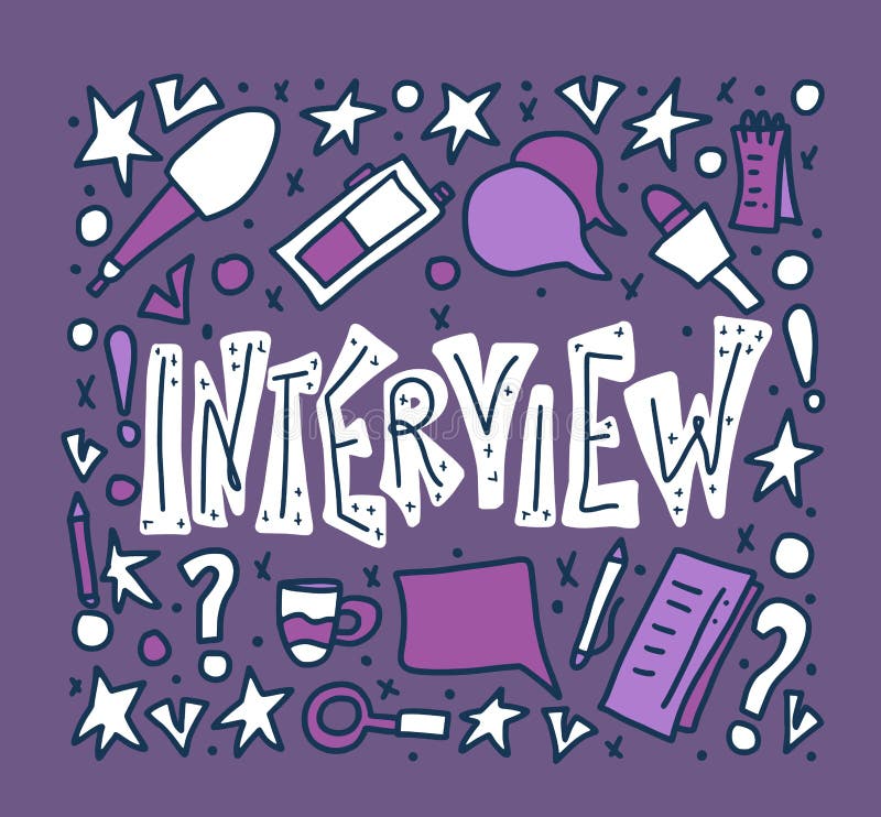 Interview Design Poster. Vector Text With Signs. Stock Vector ...