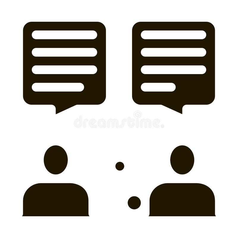 Interview Discuss Icon Vector Glyph Illustration Stock Illustration ...