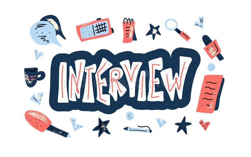 Interview Design Poster. Vector Flat Color Card. Stock Vector ...