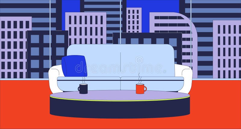 Interview Filming Location Flat Illustration Stock Vector ...