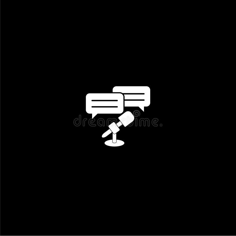 Interview Icon Isolated on Dark Background Stock Vector - Illustration ...
