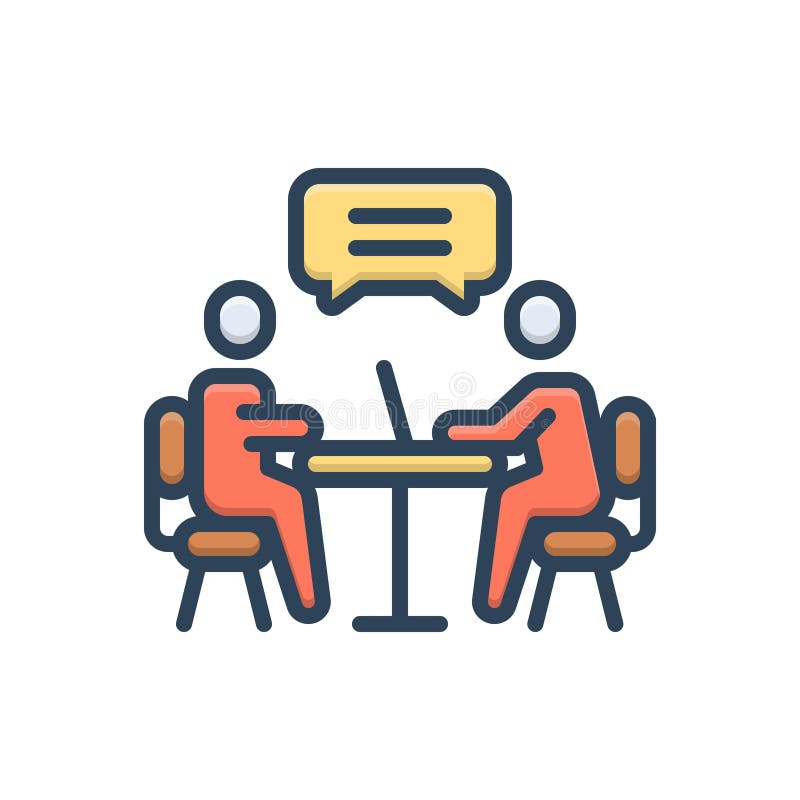 Color Illustration Icon for Interview, Meeting and Conversation Stock ...