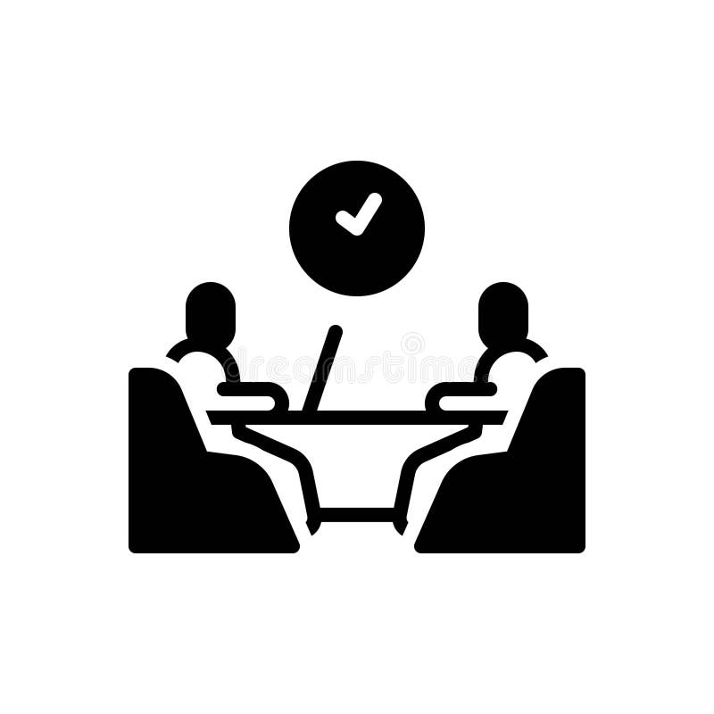 Black Solid Icon for Interview, Meeting and Client Stock Vector ...