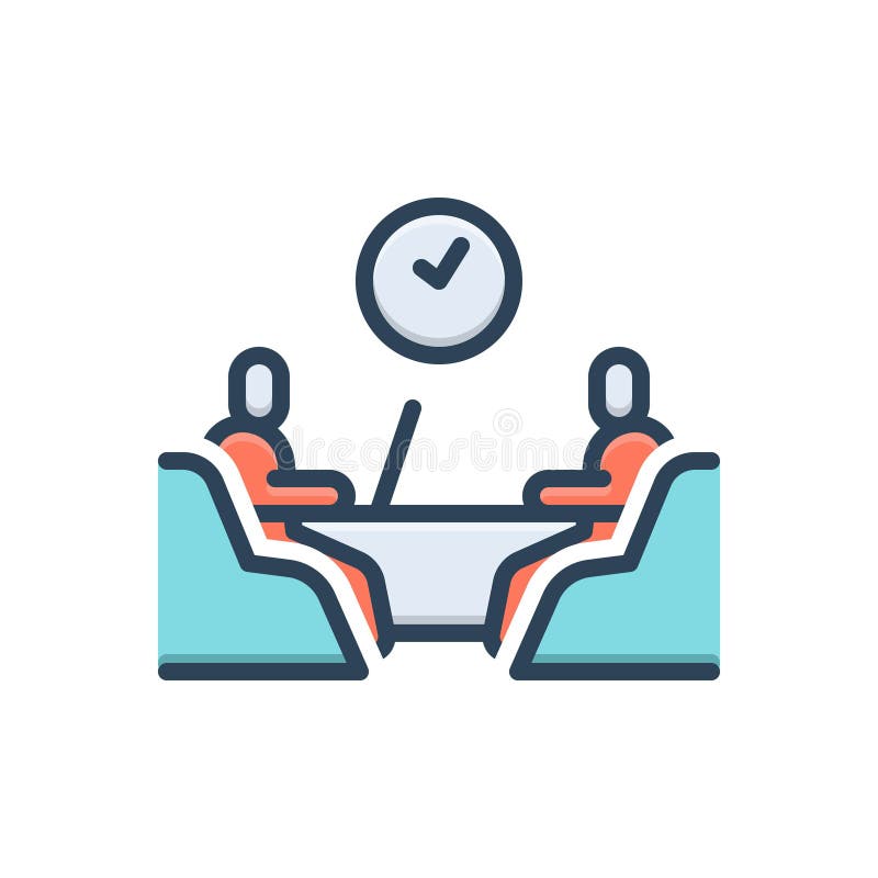Color Illustration Icon for Interview, Meeting and Client Stock ...