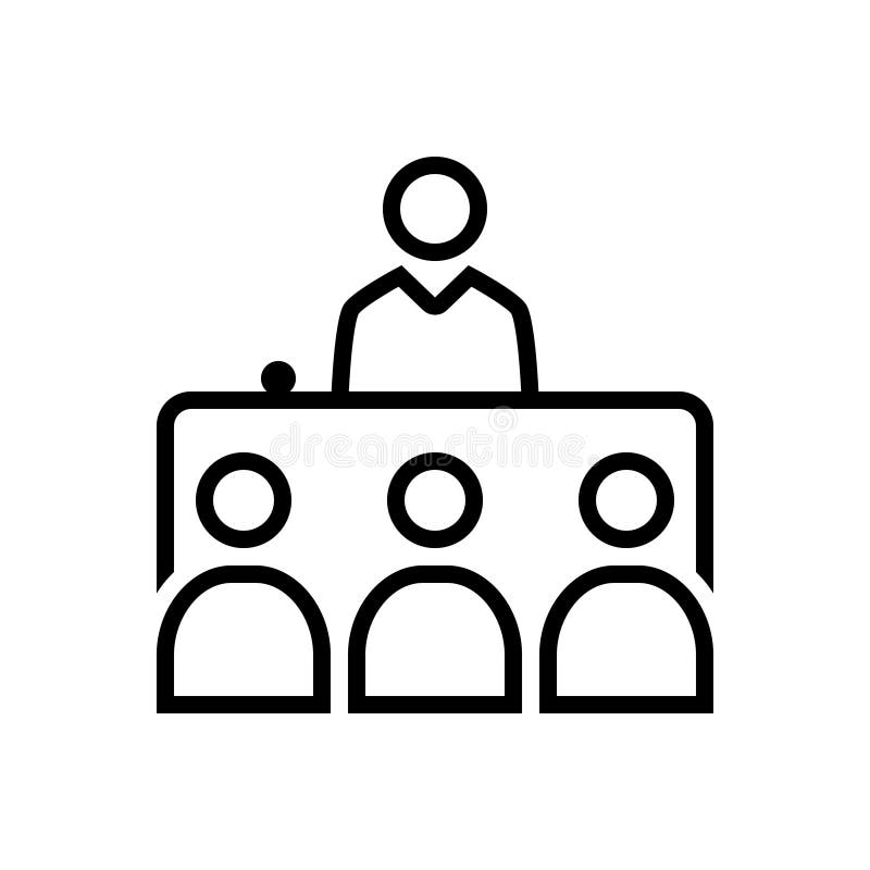 Black Solid Icon for Interview, Speech and Speaker Stock Vector ...