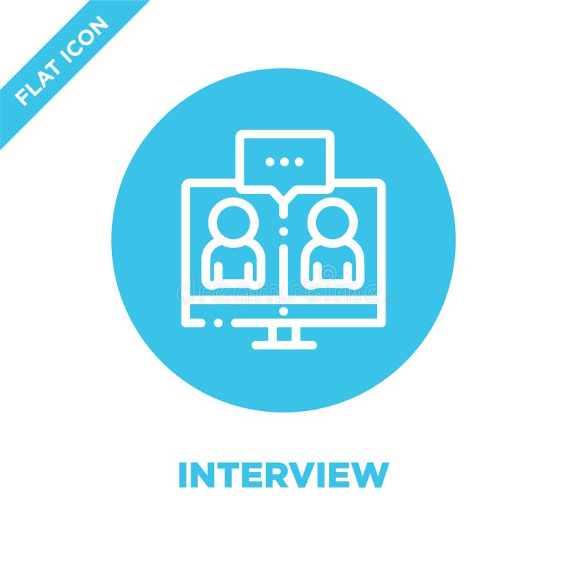 Interview Icon Vector. Thin Line Interview Outline Icon Vector ...