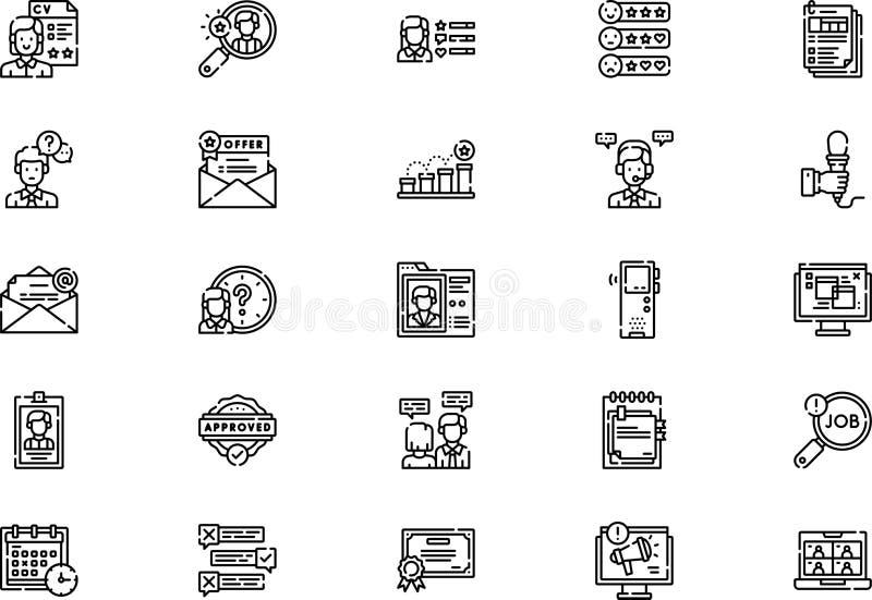 Interview Icons Collection is a Vector Illustration with Editable ...