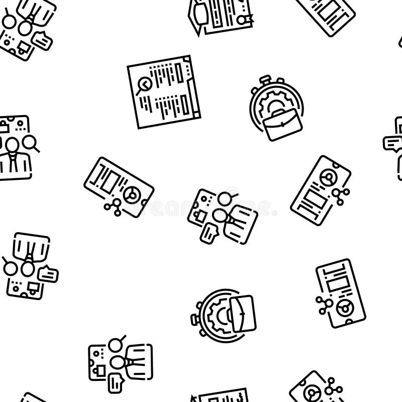 Interview Job Business Employee Vector Seamless Pattern Stock Vector ...