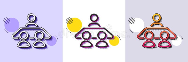 Interview Job Line Icon. Business Management Sign. Halftone Dotted ...