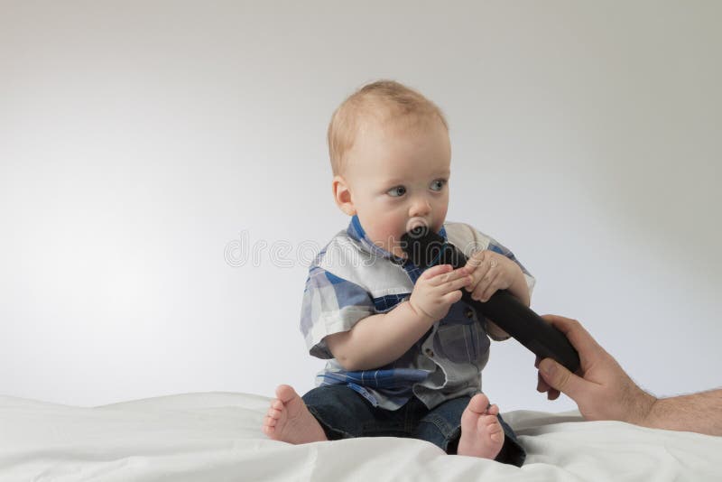 Interview with Little Baby Boy Stock Photo - Image of infant, little ...