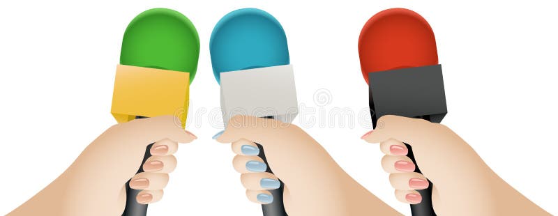 Interview Microphone stock vector. Illustration of newscaster - 13767442