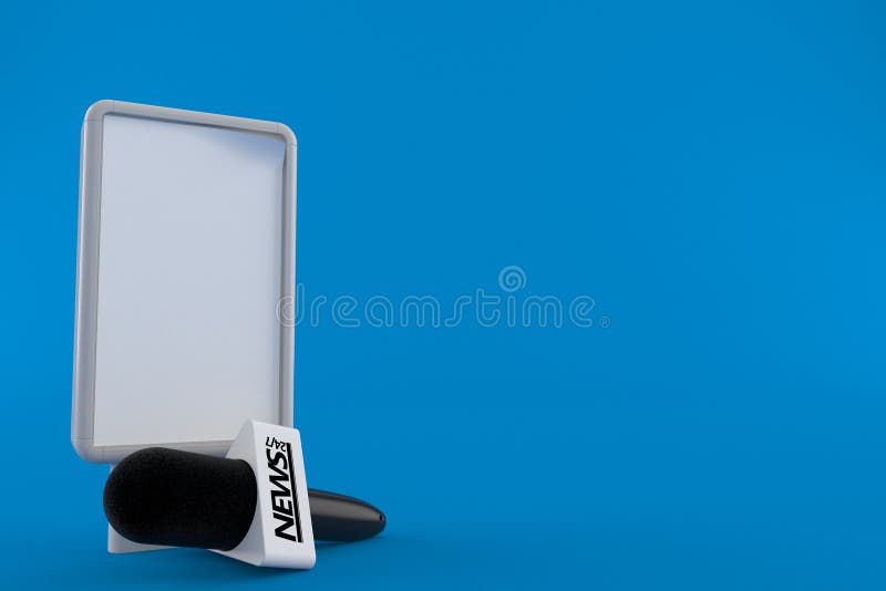 Interview Microphone with Blank Billboard Stock Illustration ...