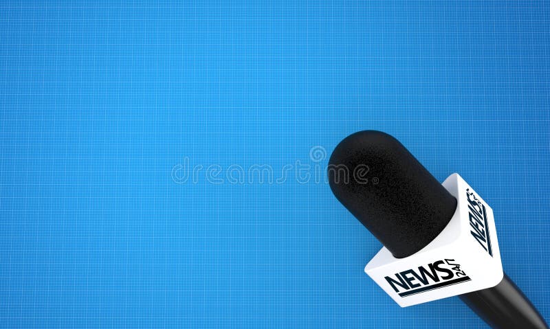 Interview Microphone on Blueprint Background Stock Illustration ...