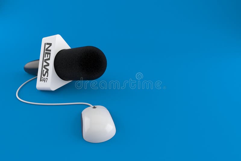 Interview Microphone with Computer Mouse Stock Illustration ...