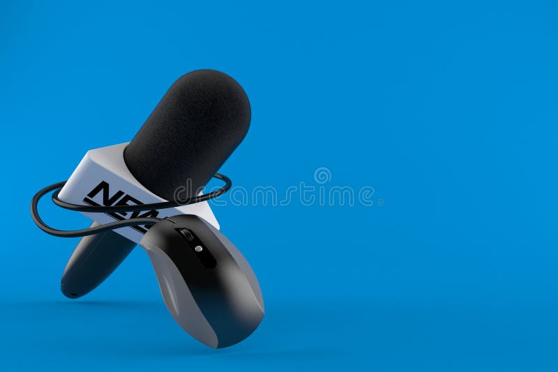 Interview Microphone with Computer Mouse Stock Illustration ...