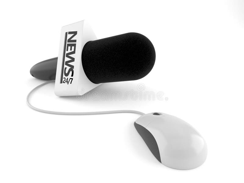 Interview Microphone with Computer Mouse Stock Illustration ...