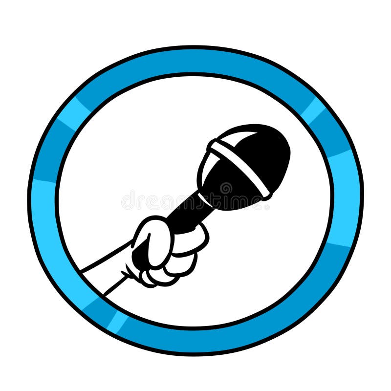 Interview Microphone Icon Hand Doodle Illustration Cartoon Stock ...
