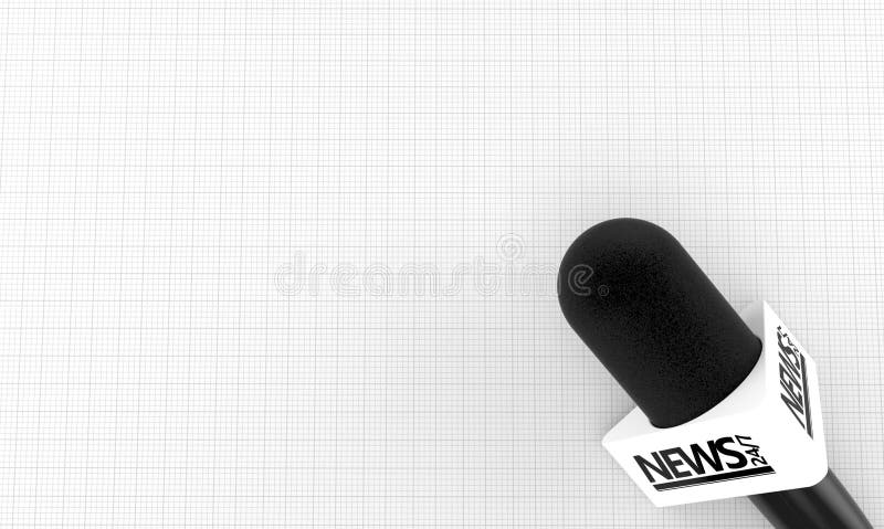 Interview Microphone on Sheet of Paper Stock Illustration ...