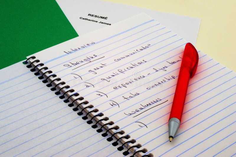 Interview Notes and Pen stock image. Image of green - 124480247
