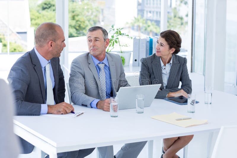 Interview Panel Discussing the Candidate Stock Image - Image of indoors ...
