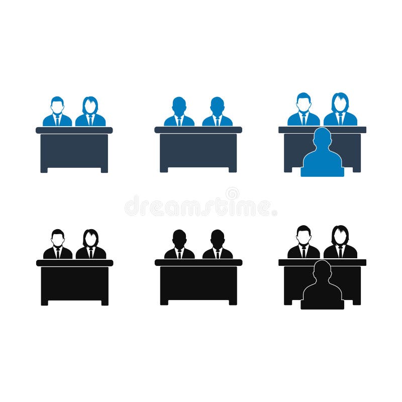 Interview Panel Icon Set. stock vector. Illustration of interview ...