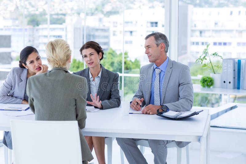 Job Interviewers are Listening To Employees Talking and Explaining ...