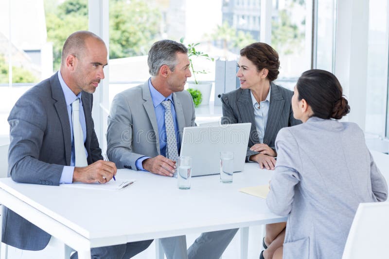 Interview Panel Listening To Applicant Stock Image - Image of ...