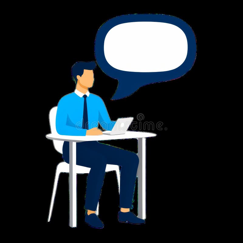 Interview Preparation Icon with Person and Speech Bubble Stock Image ...