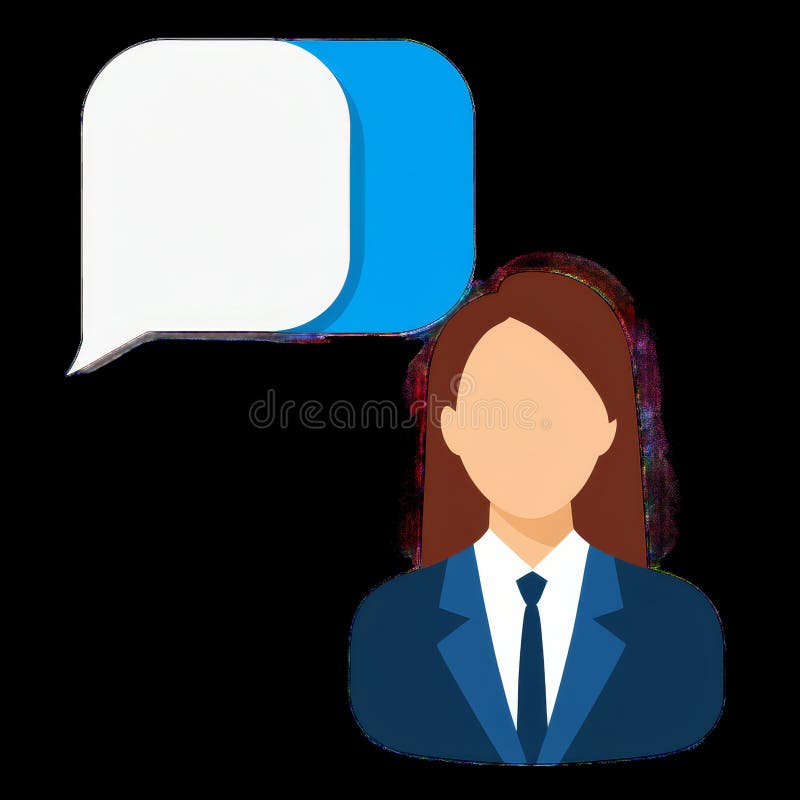 Interview Preparation Icon with Person and Speech Bubble Stock Image ...