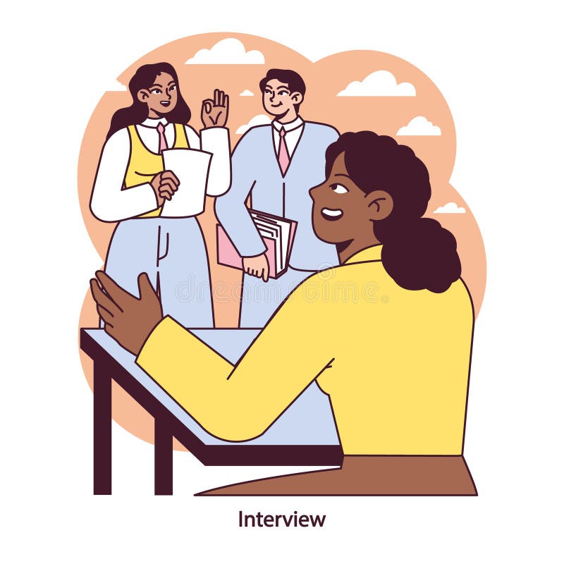 Interview Preparation Scene. Vector Illustration. Stock Vector ...