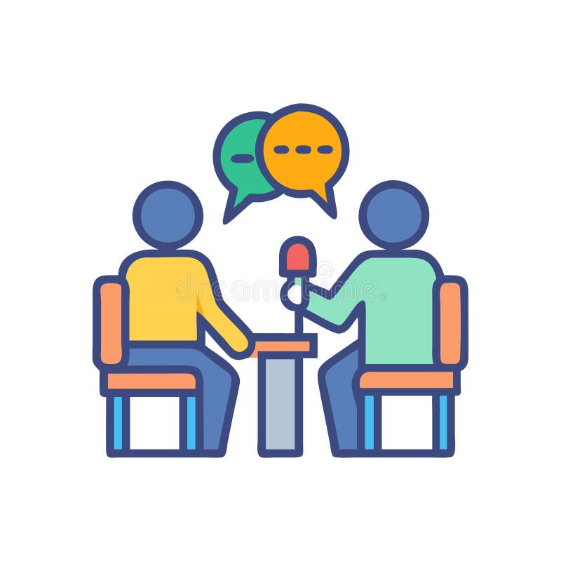 Interview Process Design Icon Stock Image - Illustration of manager ...